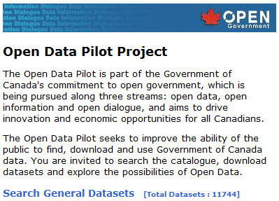 A Look at the Government of Canada Open data Pilot Project #OpenGov ...