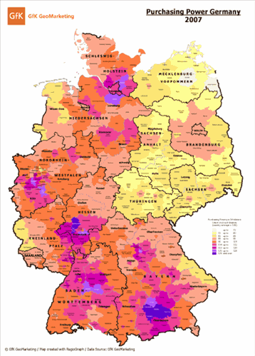 Map of GfK Purchasing Power Germany 2007 - GISuser