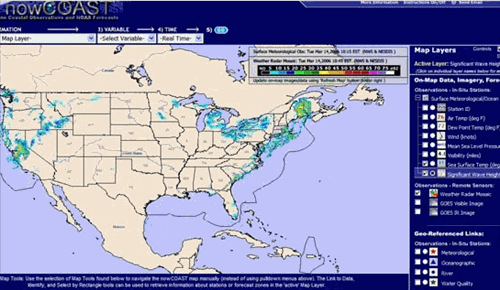 NOAA's nowCOAST Web Mapping Resource Displays Real-Time Coastal ...